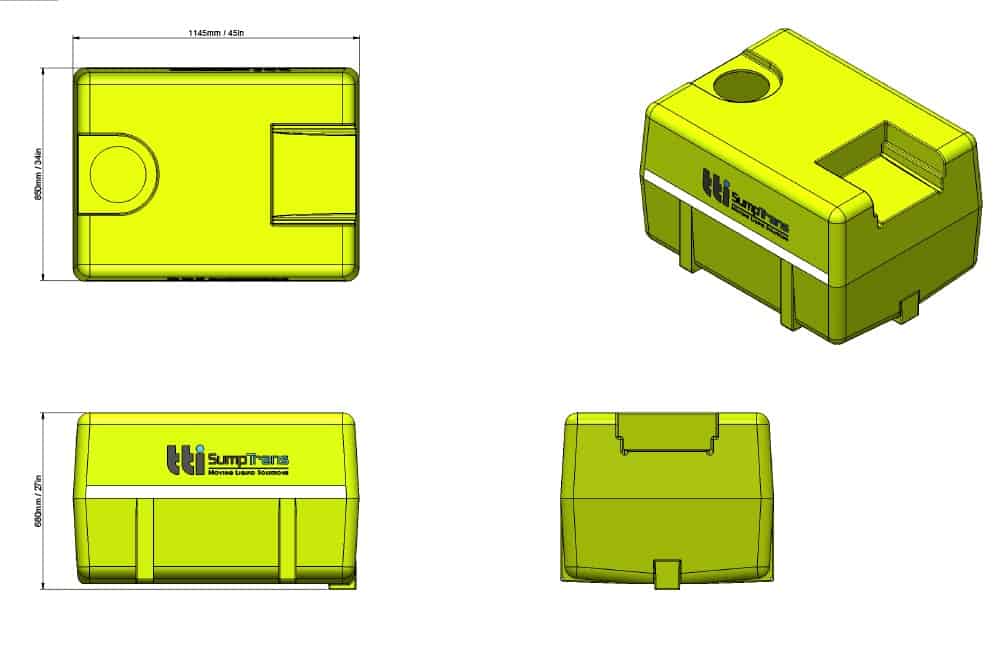 400L SumpTrans™ Fully-Drainable Spray Tank (Low-Profile) | TTi