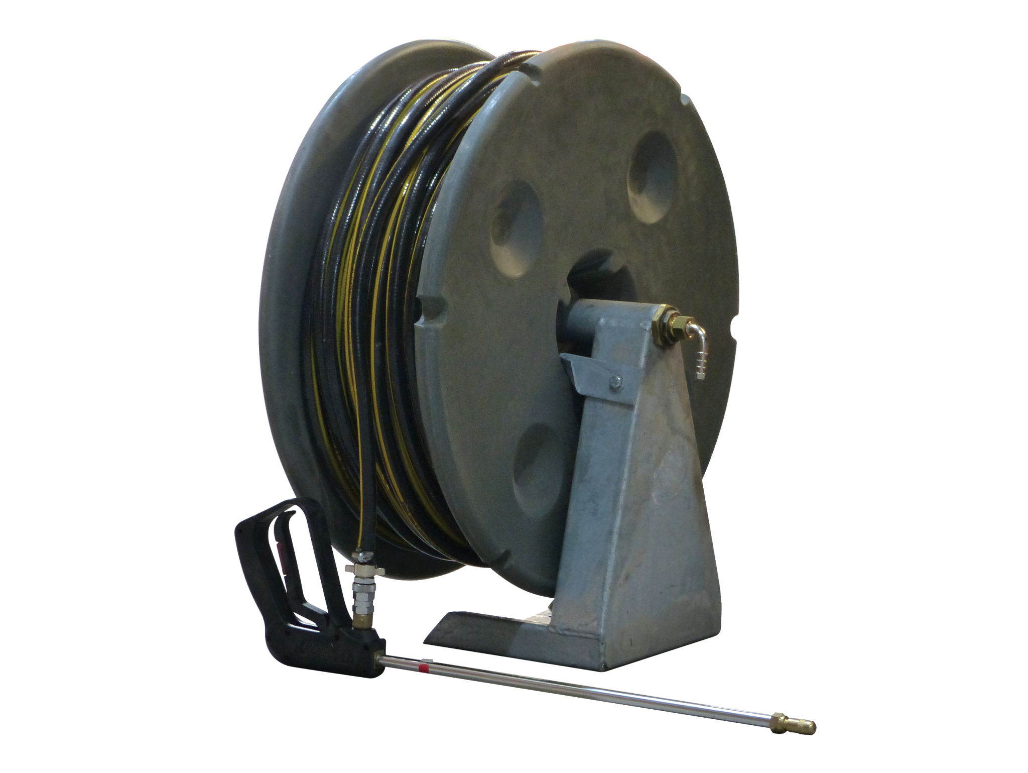 Hose Reel (Base Mount) - 100m x 10mm with Spray Gun - Trans Tank ...